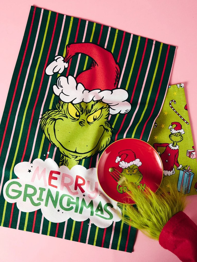 Sinsay - Vánoční kuchyňské utěrky Grinch 2 pack - vícebarevná