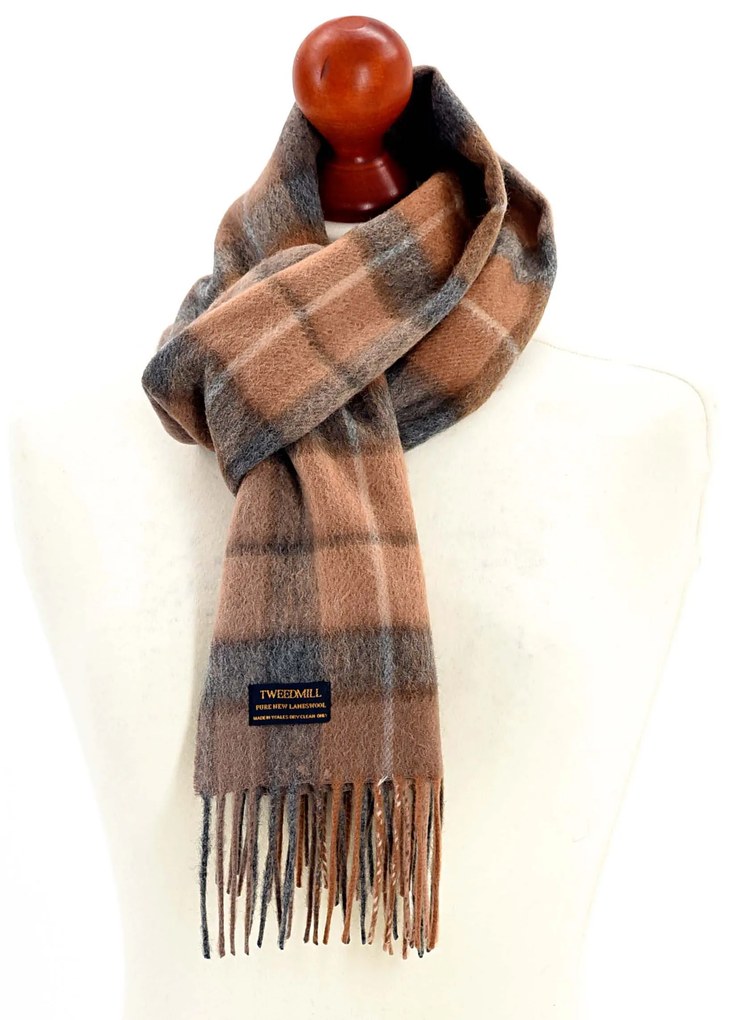 Šála z jehněčí vlny Natural Buchanan 160x30 cm Tweedmill