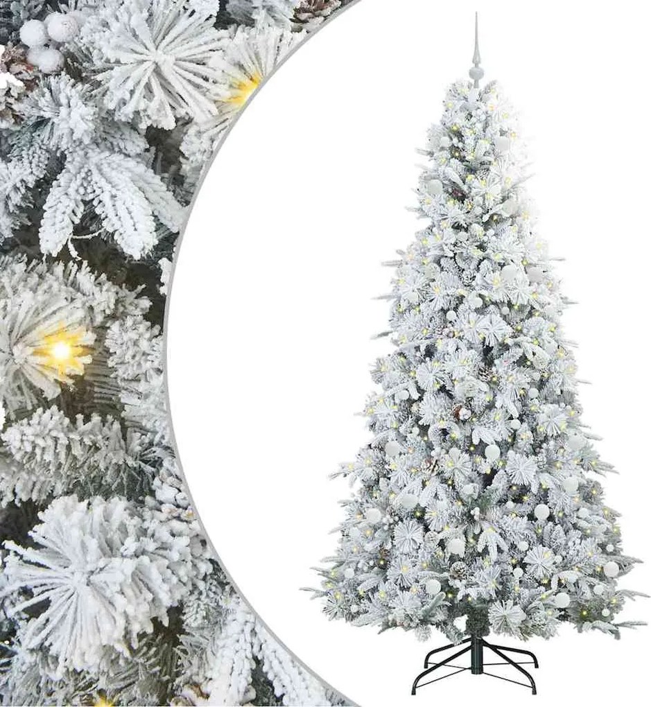 Umělý Skládací Vánoční Strom s stojanem Bílá 240 cm PE a PVC 3397513