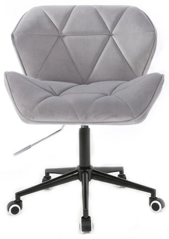 LuxuryForm DESIGN Otočná židle MILANO VELUR na černé podstavě s kolečky - světle šedá