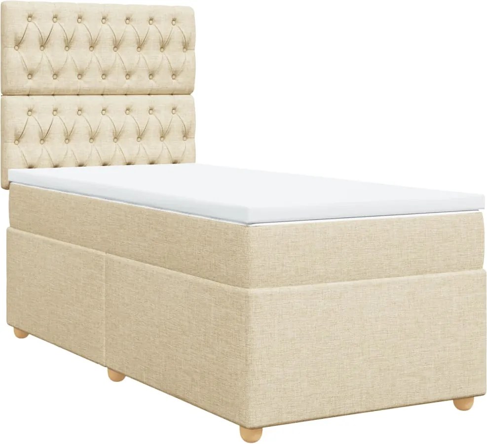 Box spring postel s matrací krémová 80 x 200 cm textil 3291119