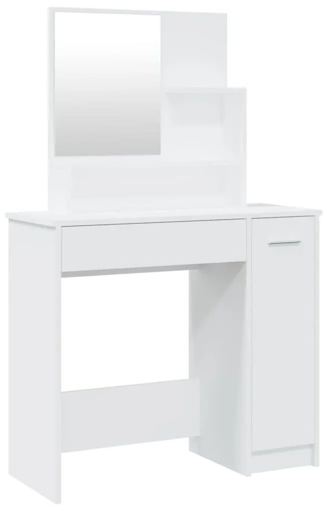 Toaletní stolek se zrcadlem bílý 86,5 x 35 x 136 cm - Default Title