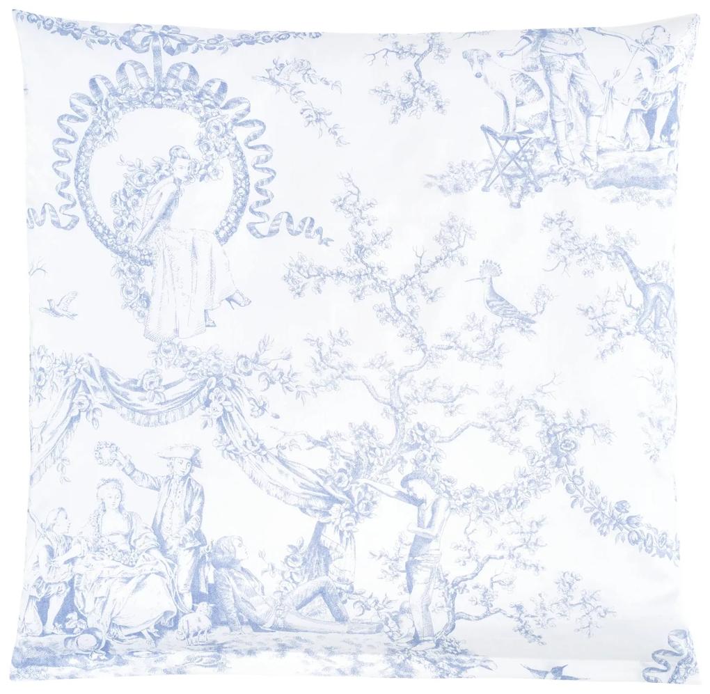 Povlak na polštář LIAISON s lemem 60 x 60 cm, bílá/modrá