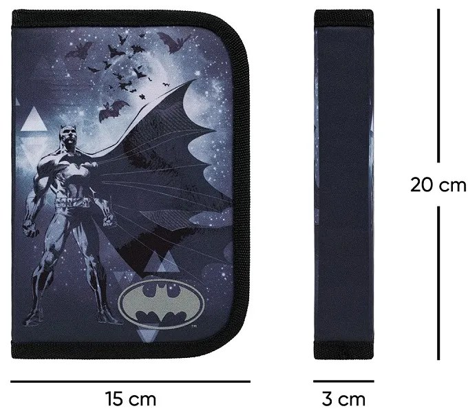 BAAGL - jednopatrový školní penál Batman Storm, 2 chlopně