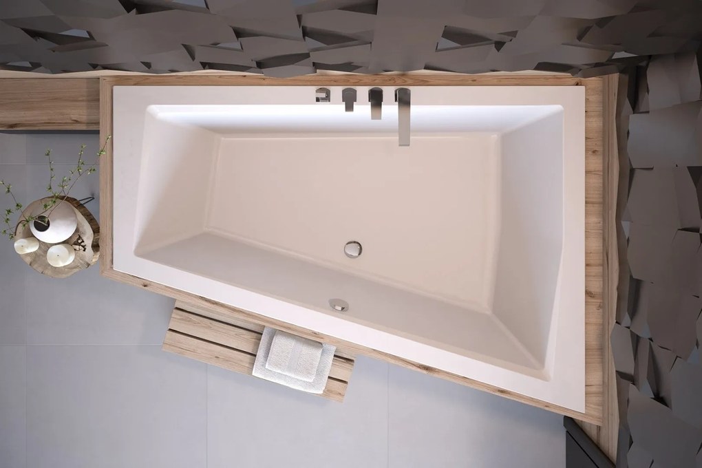 Besco INTIMA DUO SLIM 170 x 125 cm VANINTID17SLIML+OLVPINOZSTELID vana vč. nožiček levá