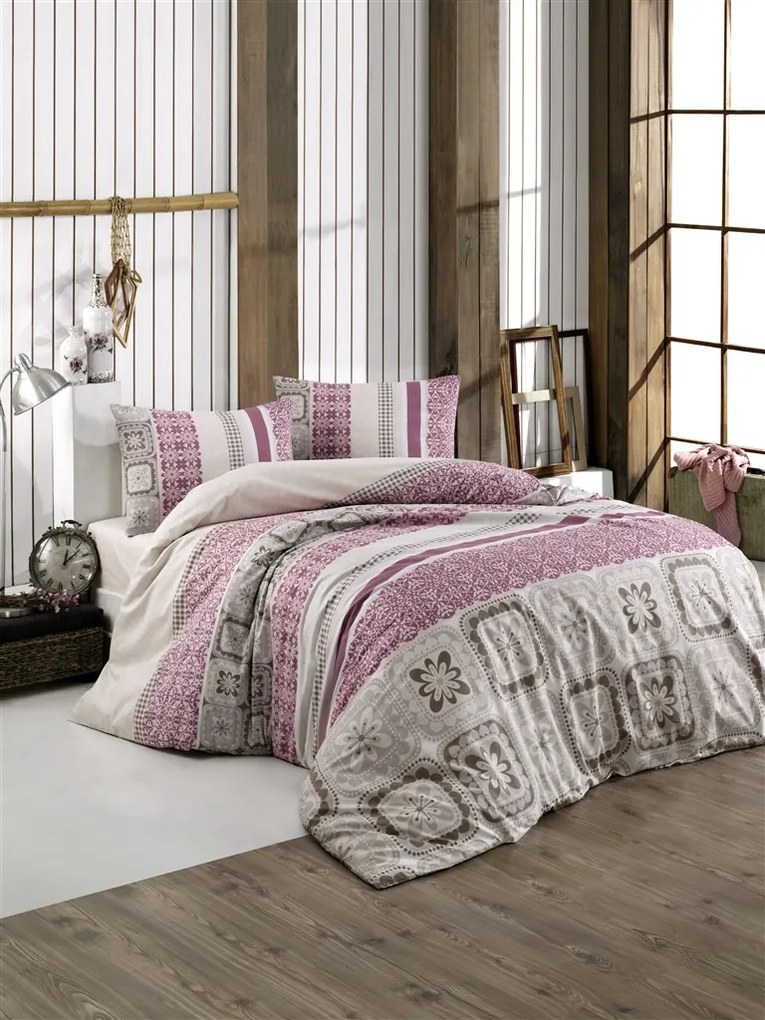 Brotex povlečení bavlna Scarlet pink zipový uzávěr 140x220 70x90