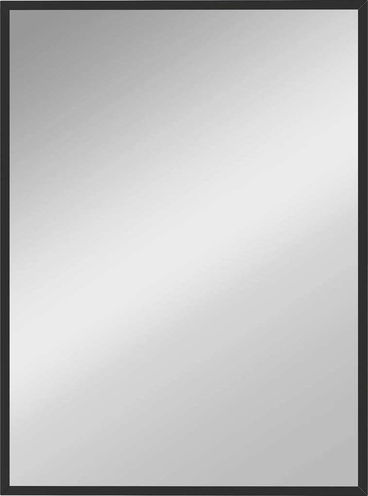 HOMCOM obdélníkové nástěnné zrcadlo 76×101 cm — černý MDF rám, do koupelny i obýváku