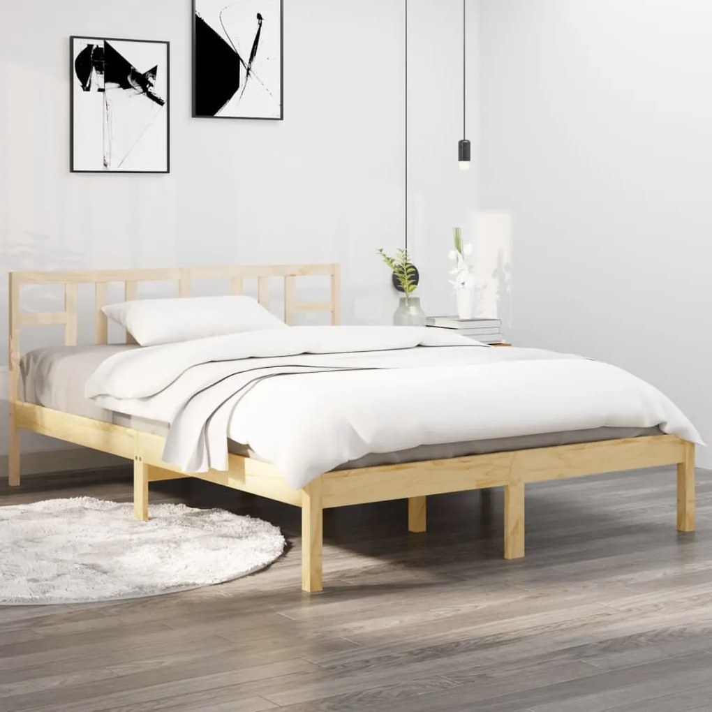 Rám postele masivní dřevo 200 x 200 cm,  3105425