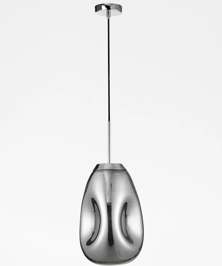 Skleněné závěsné svítidlo v leskle stříbrné barvě ø 22 cm Lava – Nova Luce