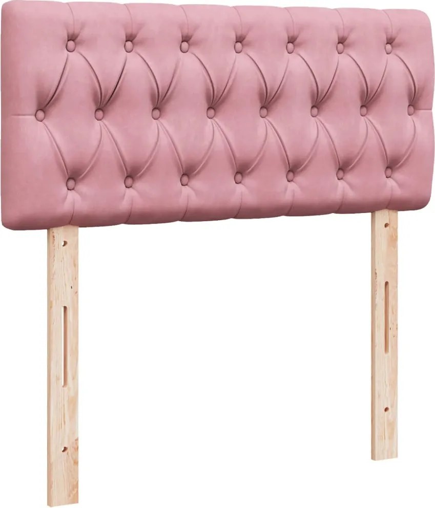 Box spring postel s matrací růžová 80 x 200 cm samet 3286173