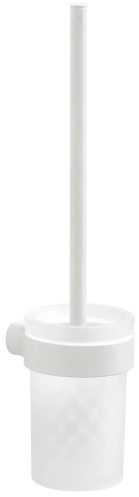 Sapho Gedy Pirenei - WC štětka nástěnná s držákem, bílá/sklo satin PI330302