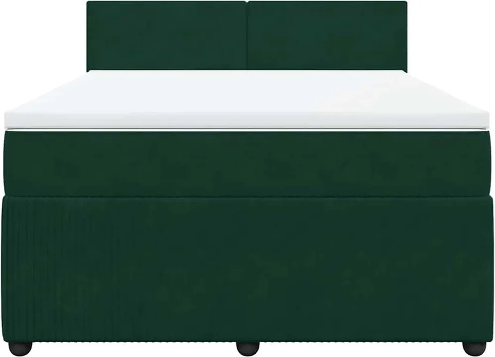 Box spring postel s matrací tmavě zelená 140x200 cm samet 3290055