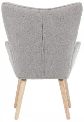 Křeslo ušák šedé bouclé nohy masiv AK-309 GREY2