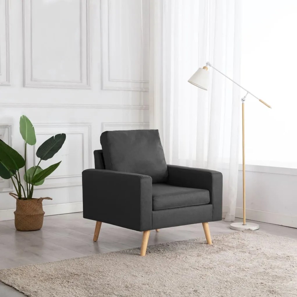 Křeslo tmavě šedé textil 288694