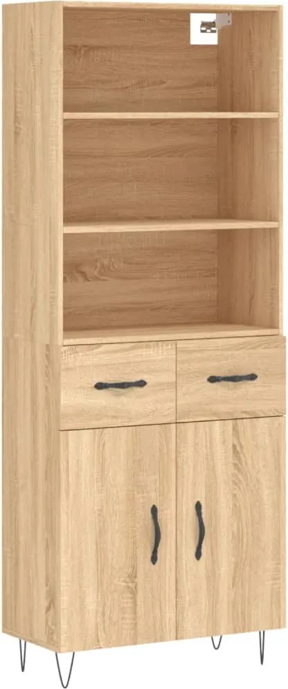 Skříň highboard dub sonoma 69,5 x 34 x 180 cm kompozitní dřevo 3200548