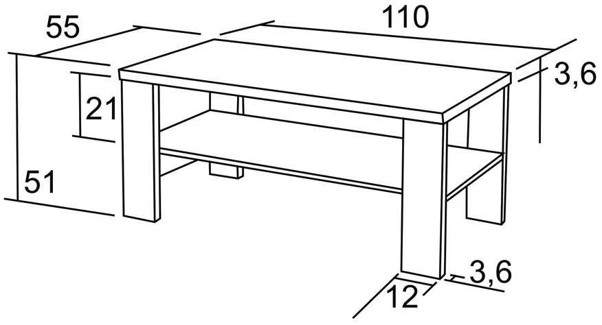 Konferenční stůl Zbyněk 55×110 olše