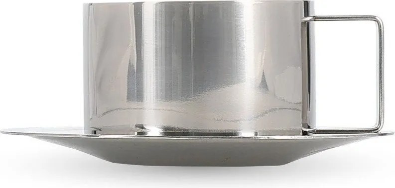 Šálky v sadě 2 ks na cappuccino z nerezové oceli ve stříbrné barvě 200 ml Oryn – S|P Collection