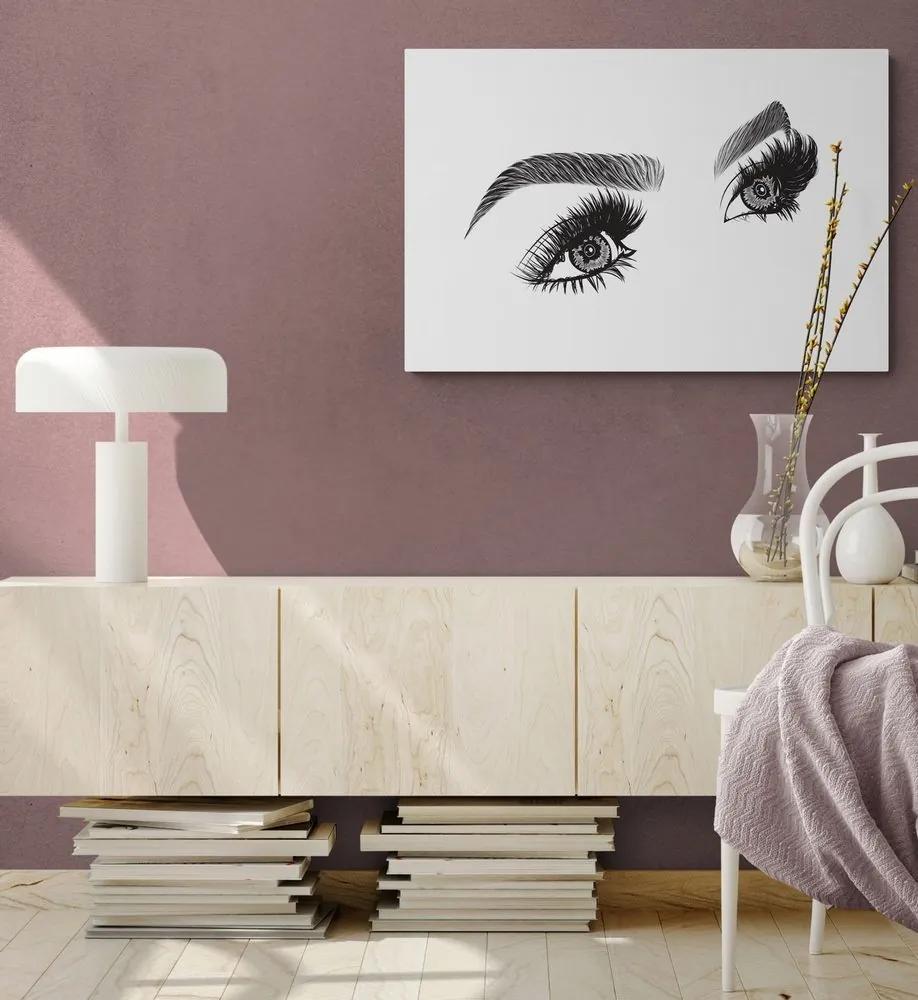 Obraz minimalistické ženské oči - 120x80 cm