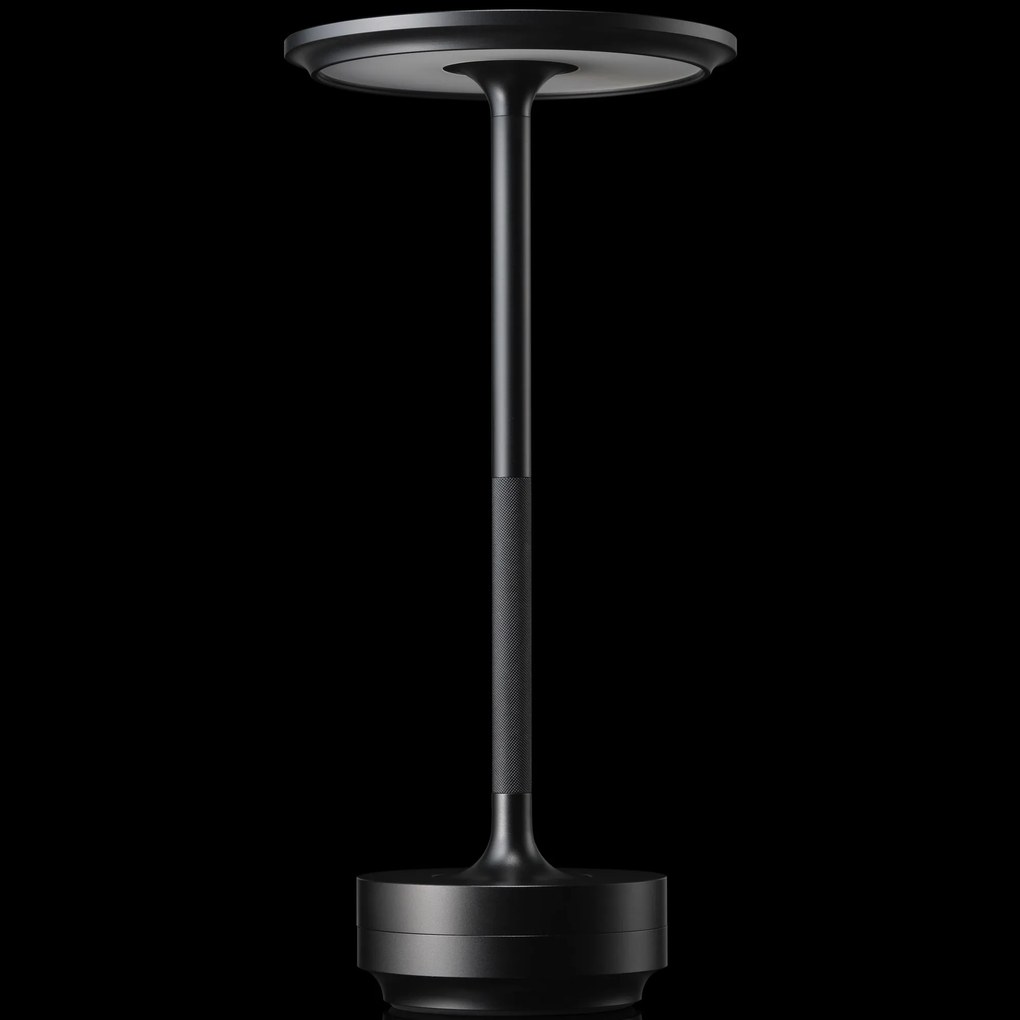 Ambientec TN001-01AB Turn Aluminium Black, bateriová lampička z černého hliníku, LED 1800-2500K dotykové stmívání, Ø13x27,5cm, IP66