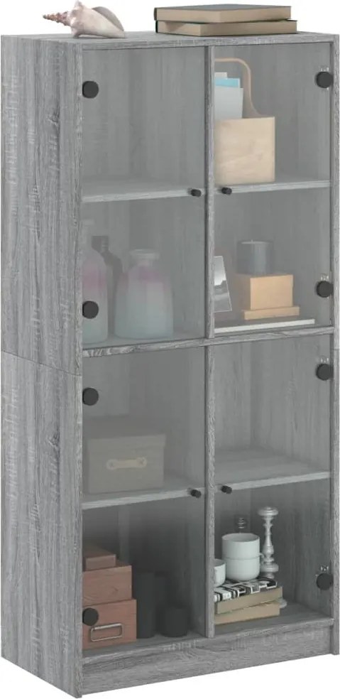 Highboard s dvířky šedý sonoma 68x37x142 cm kompozitní dřevo 3295862