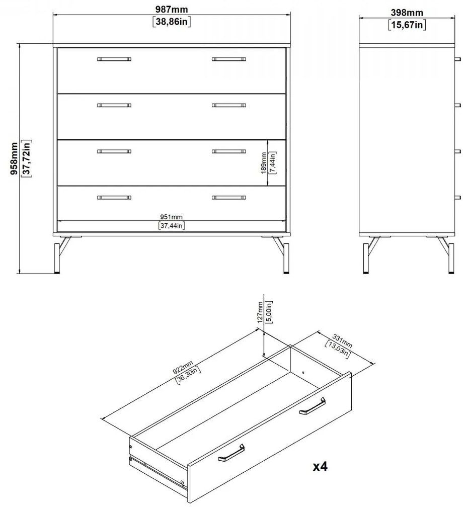 Tvilum Komoda Danila 303 černý mat