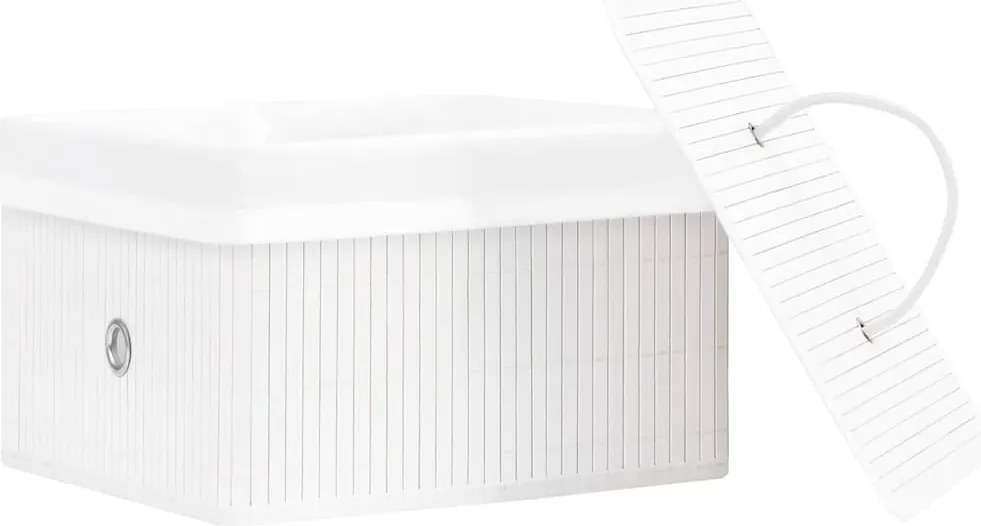 Bambusové úložné boxy 4 ks bílé 320766