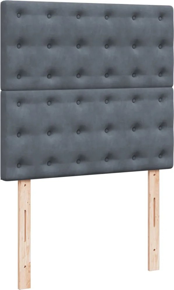 Box spring postel s matrací tmavě šedá 90x200 cm samet 3292251