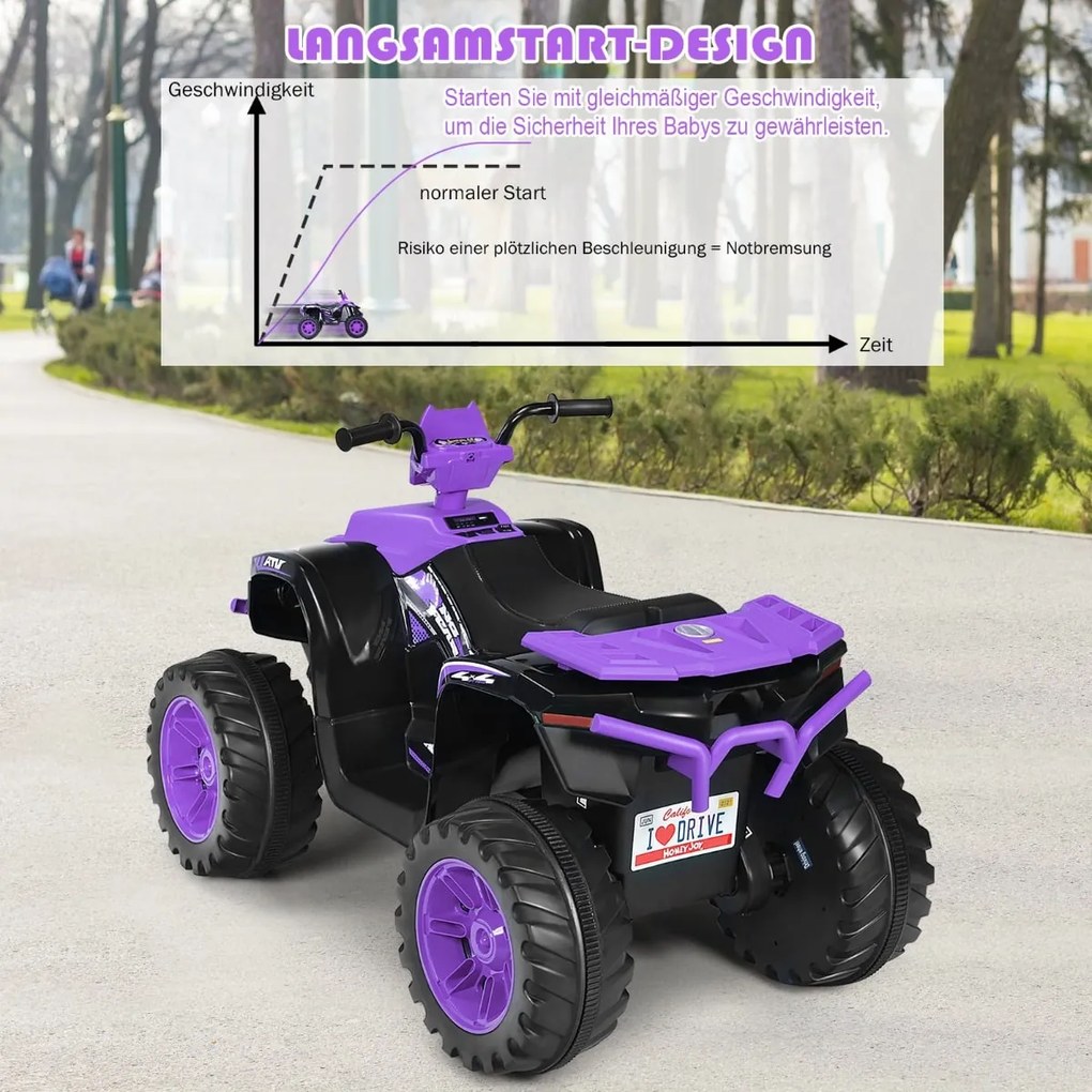 Costway 12 V elektrická dětská čtyřkolka se světlometem mini