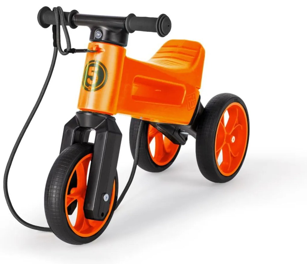 Odrážedlo FUNNY WHEELS Rider SuperSport oranž. 2v1+popruh, výš. sedla 28/30cm nos. 25kg 18m+ v sáčku
