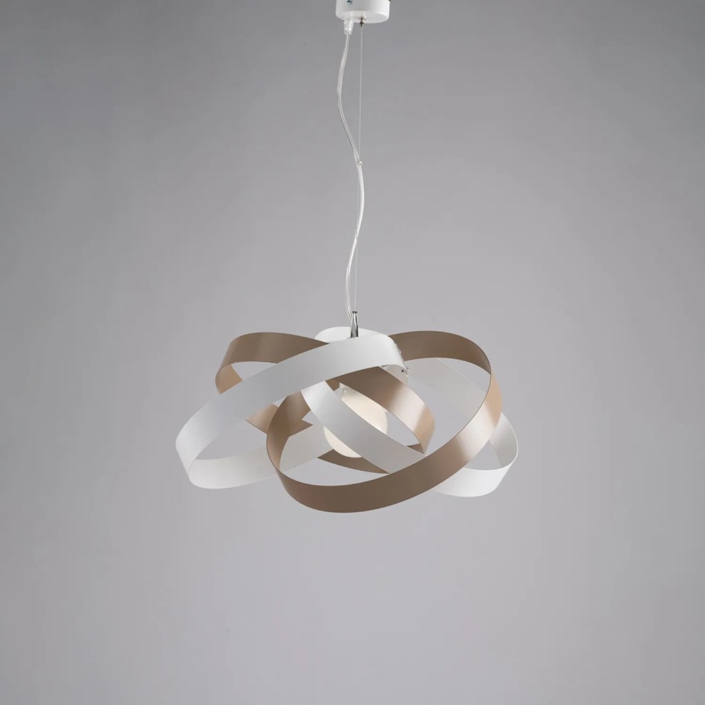 Light for home - Závěsné svítidlo na lanku BL156-1-BT Vertigo, 1 X 60 Watt Max, bílá, jasna hnědá, 1 X 60 W, E27, Bílá, HOLUBIČÍ ŠEDÁ