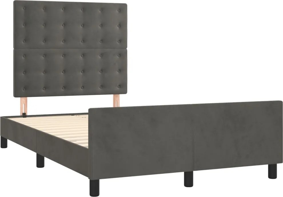 Rám postele bez matrací tmavě šedá 120x190 cm samet 3270603