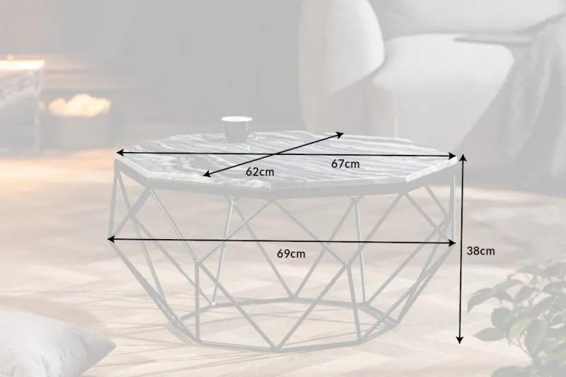 Šedý mramorový konferenční stolek Diamond 70 cm
