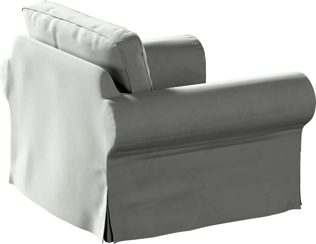 Potah na křeslo IKEA Ektorp barva šedá látka lesklé, sametová