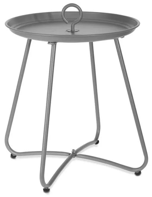 DekorStyle Kovový stolek s hákem TABI 40 cm šedý
