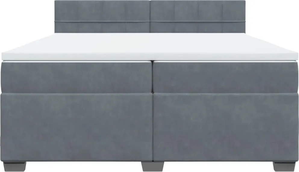 Box spring postel s matrací tmavě šedá 200x200 cm samet 3288703