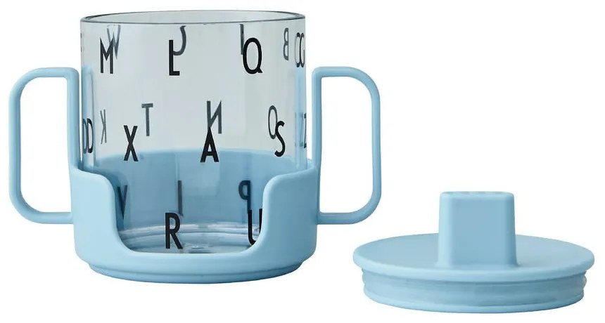 Světle modrý dětský hrnek Design Letters Grow With Your Cup