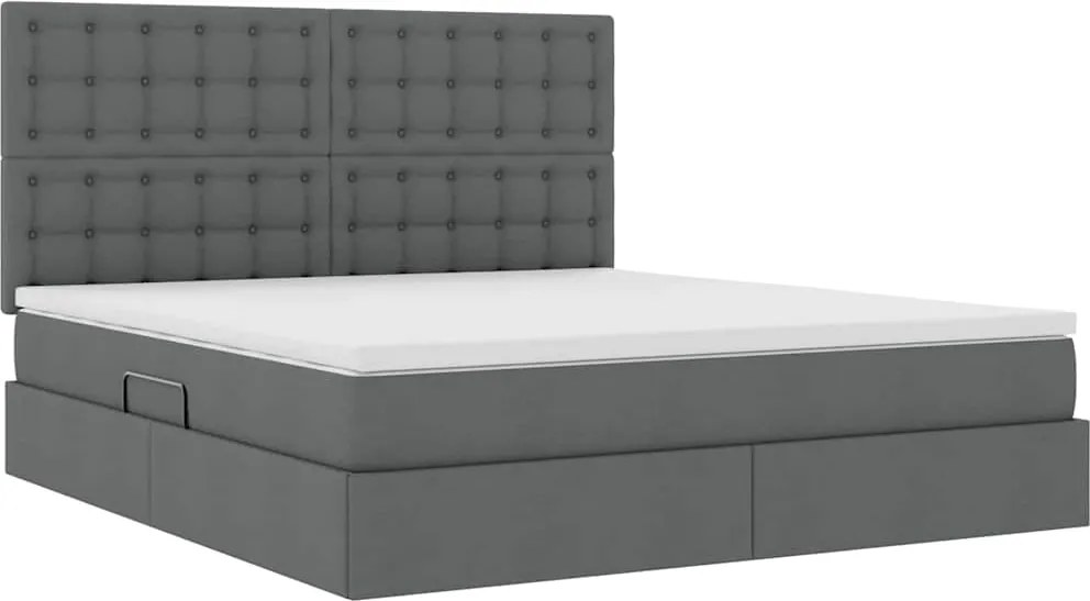 Postel s úložným prostorem a matrací Tmavě šedá 160 x 200 cm 3371917