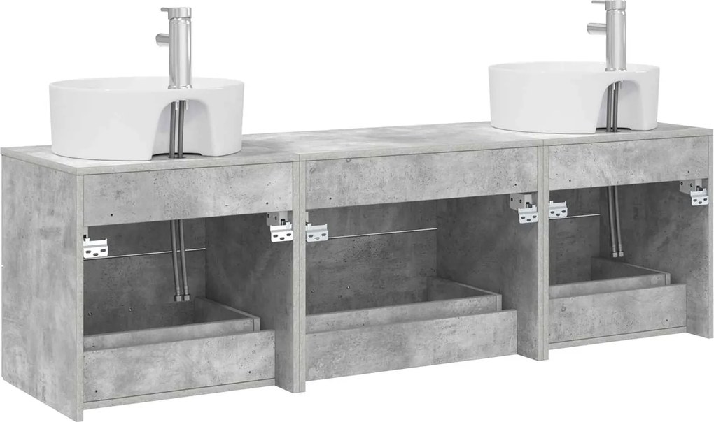 Sada koupelnových skříněk 3 ks Betonově šedá 3405870