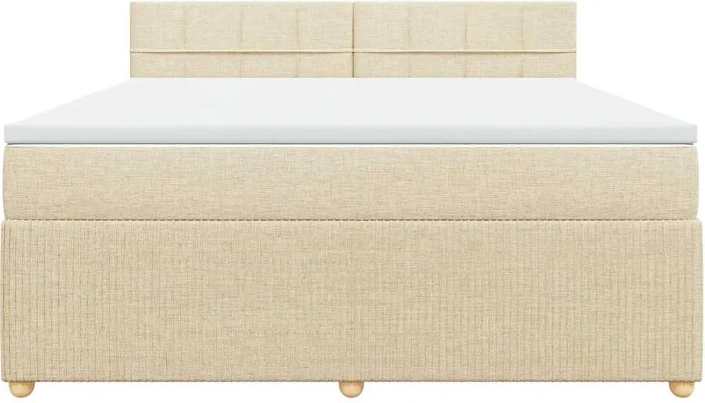 Box spring postel s matrací krémová 180x200 cm textil 3289840