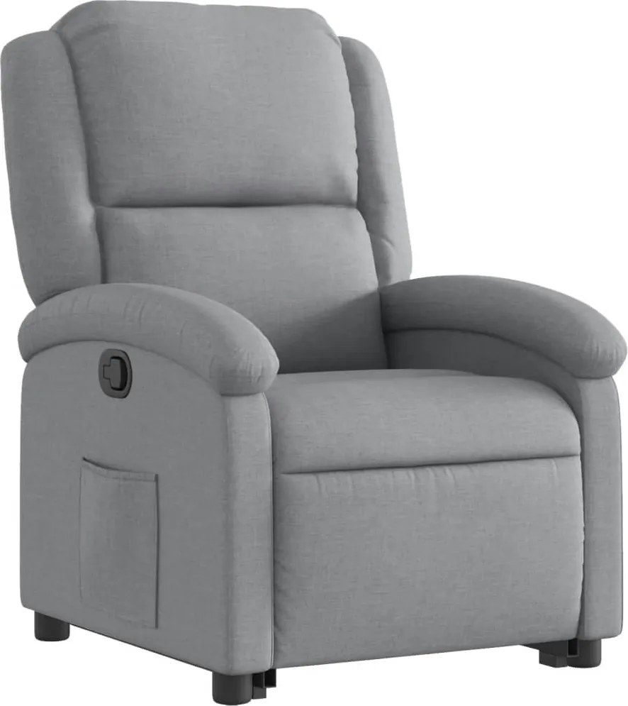 Zvedací polohovací křeslo světle šedé textil 3204164