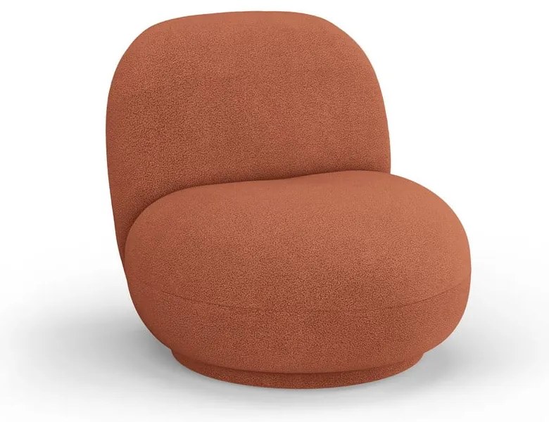 Křeslo z textilie bouclé v cihlové barvě Chuck – Micadoni Home