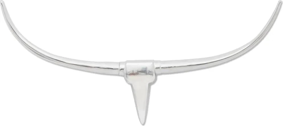 Nástěnná hliníková býčí hlava, dekorace, stříbrná barva 96 cm 242337