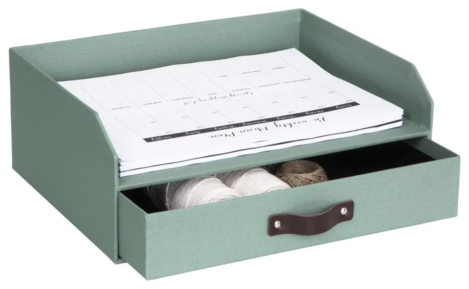 Zelený kartonový organizér zásuvkový/na dokumenty Walter Canvas Paper Laminate – Bigso