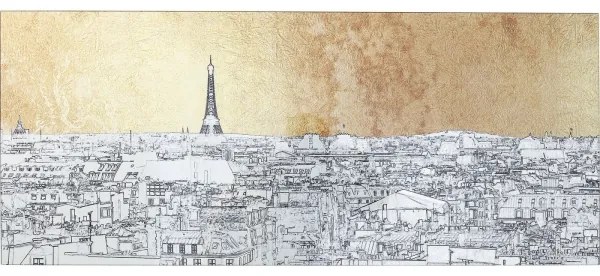 Skleněný obraz Metallic Paris View 50×120 cm