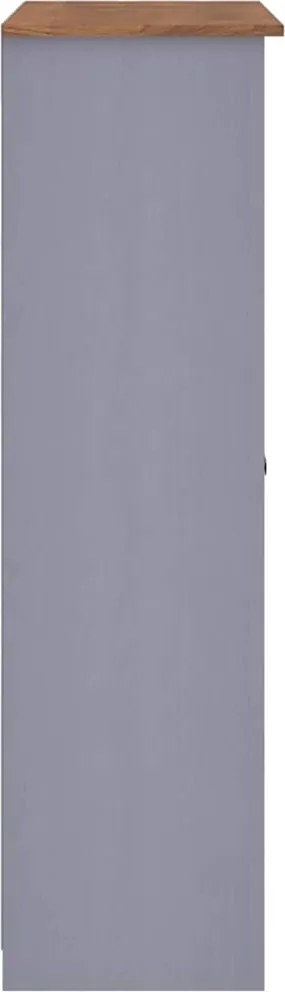 Šatní skříň se 3 dveřmi šedá 118x50x171,5 cm borovice Panama 282662