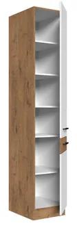 Vysoká kuchyňská skříňka Woodline 40 DK-210 2F, Barva: Dub lancelot / bíly lesk