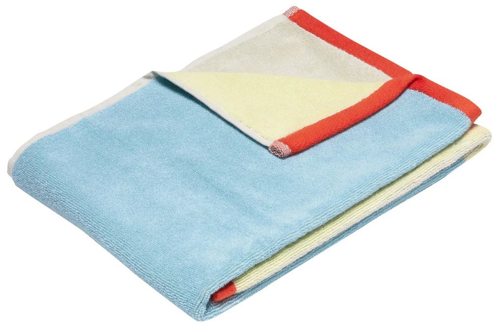 Hübsch Bavlněný ručník Block Light blue/Multicolour 50 x 100 cm, multi barva, textil