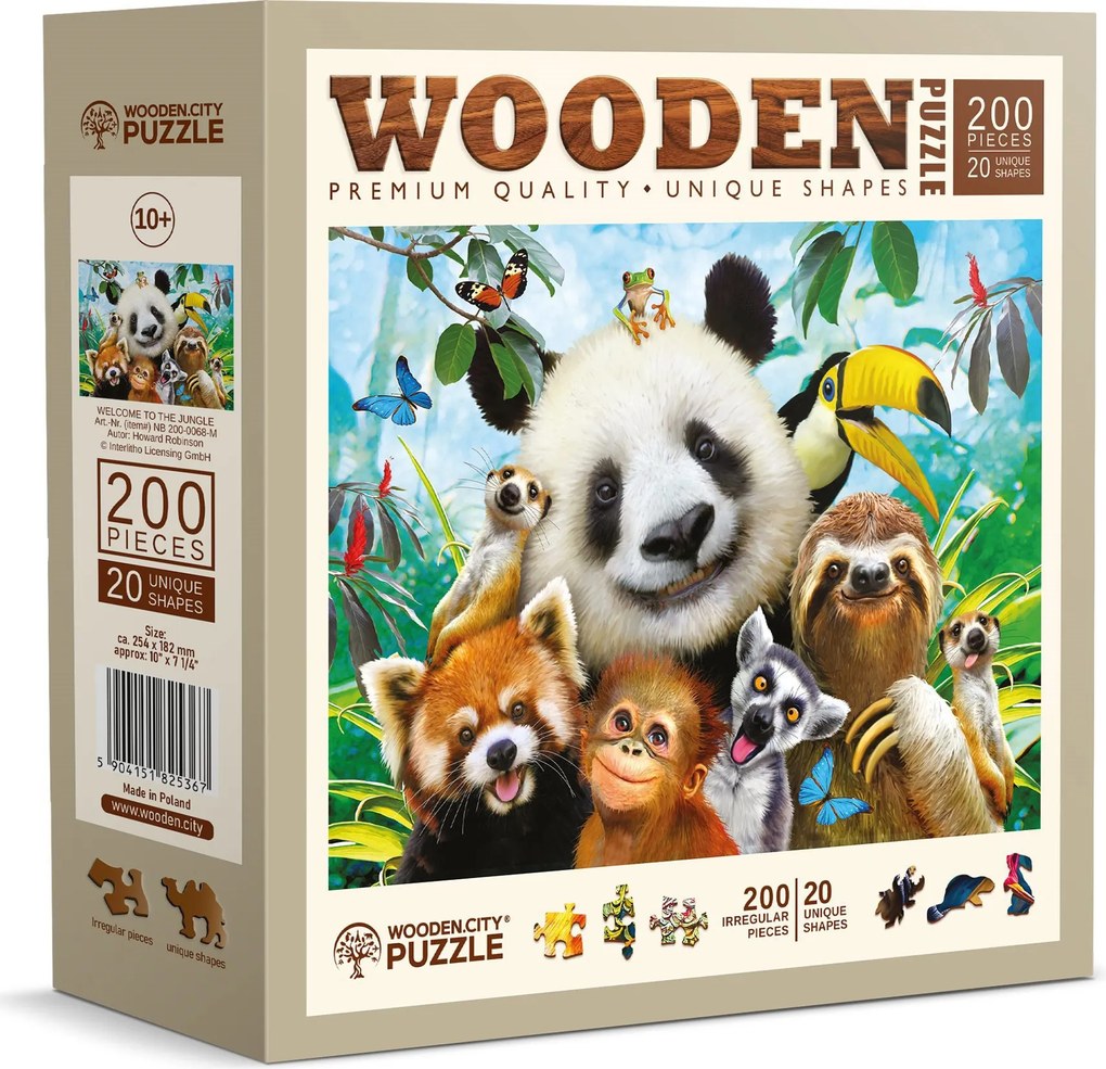 Wooden city dřevěné puzzle vítejte v džungli 200 dílků