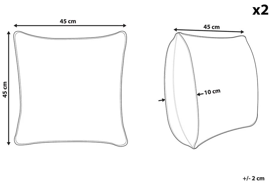 Set 2 ks. polštářů 45x45 cm MILDURA (modrá). 1022611