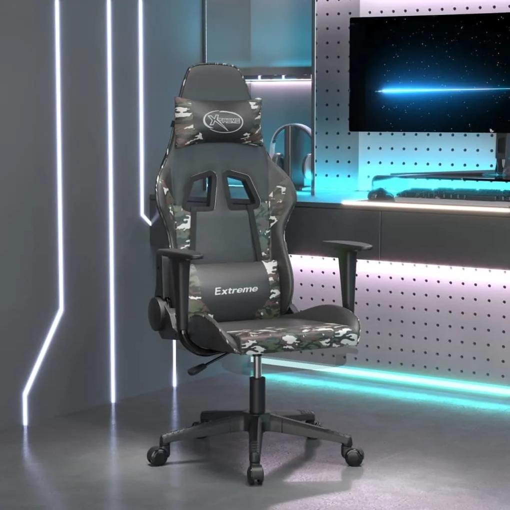 vidaXL Herní židle s podnožkou umělá kůže [3143704] Barva: Černá a vínová